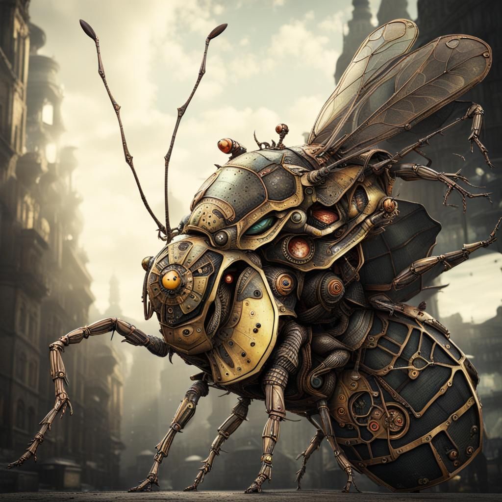 Creepy large insect bug steampunk - AI Generated Artwork - NightCafe ...