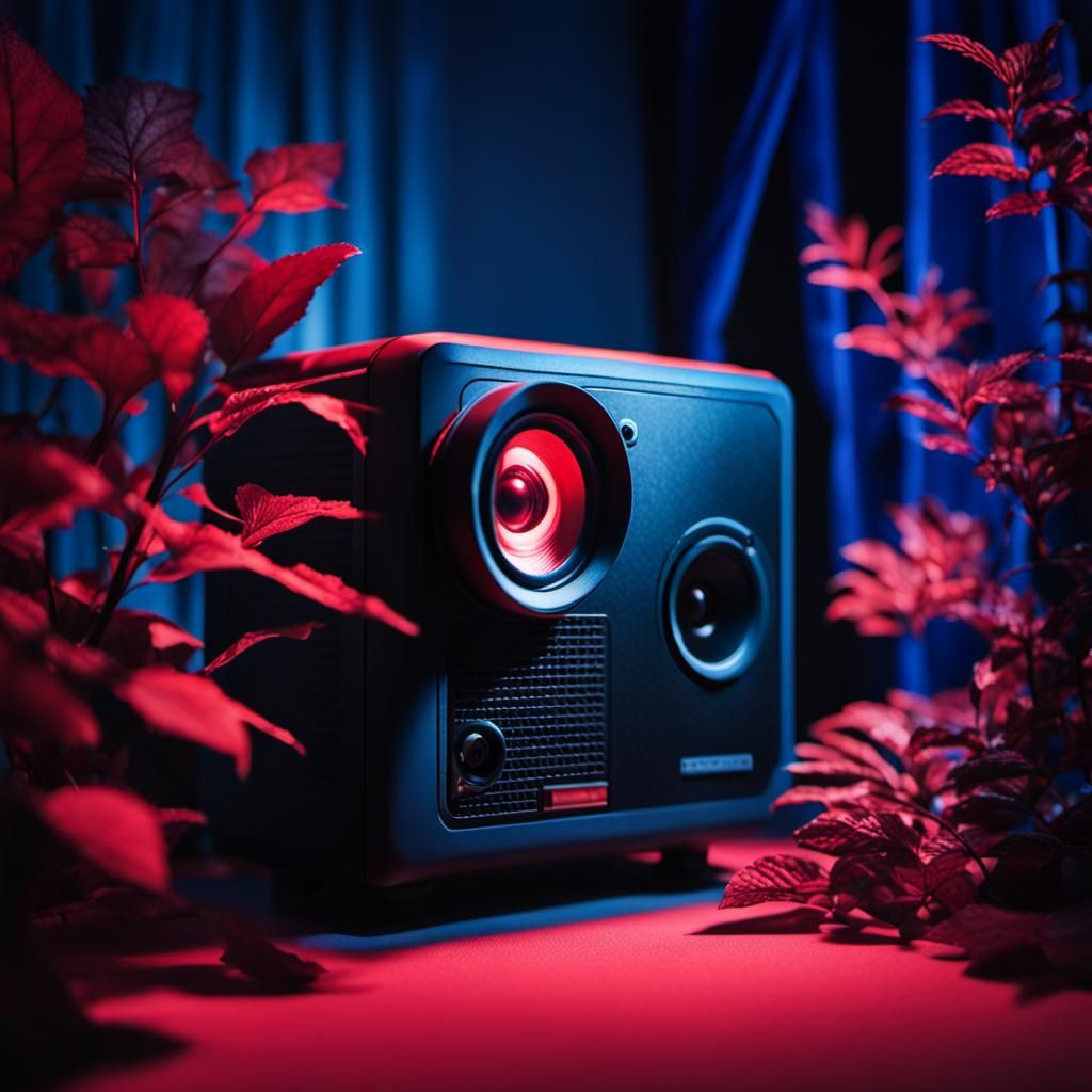 Hyperrealistic photo close-up of an infrared camera with night vision ...