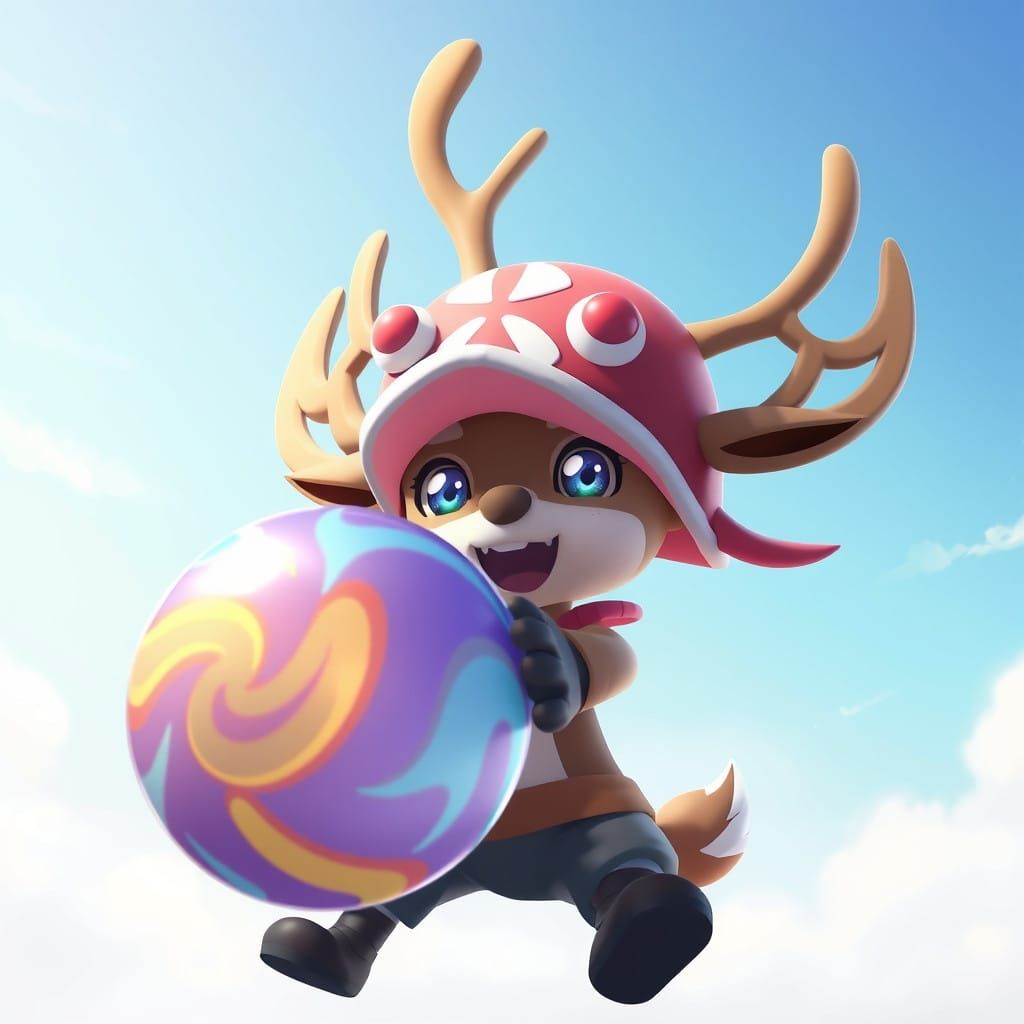 Tony Tony Chopper Grasps Vibrant Rumble Ball in An... - AI Art
