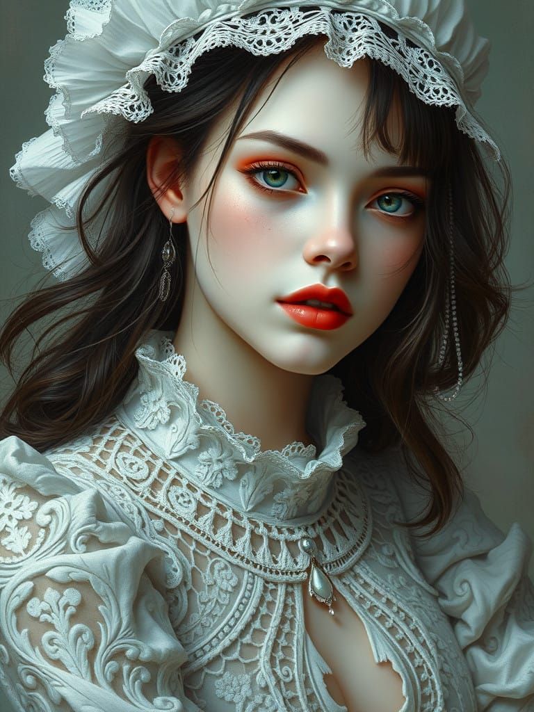 Bride - Ethereal Emo Bride with Exquisite White Lace