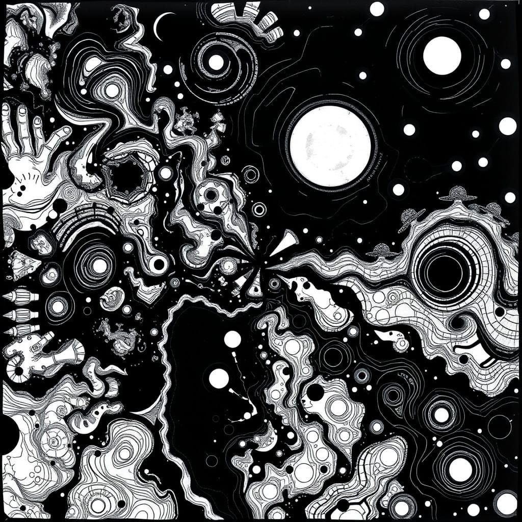 Abstract Cubist Ink Blot Test in 3D with Fractal E... - AI Art