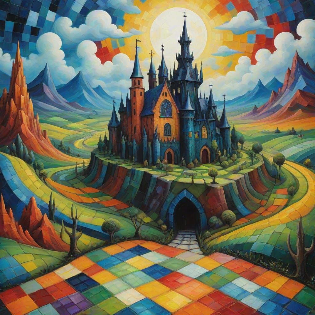 Surreal gothic, fantasy landscape - Surreal gothic, fantas...