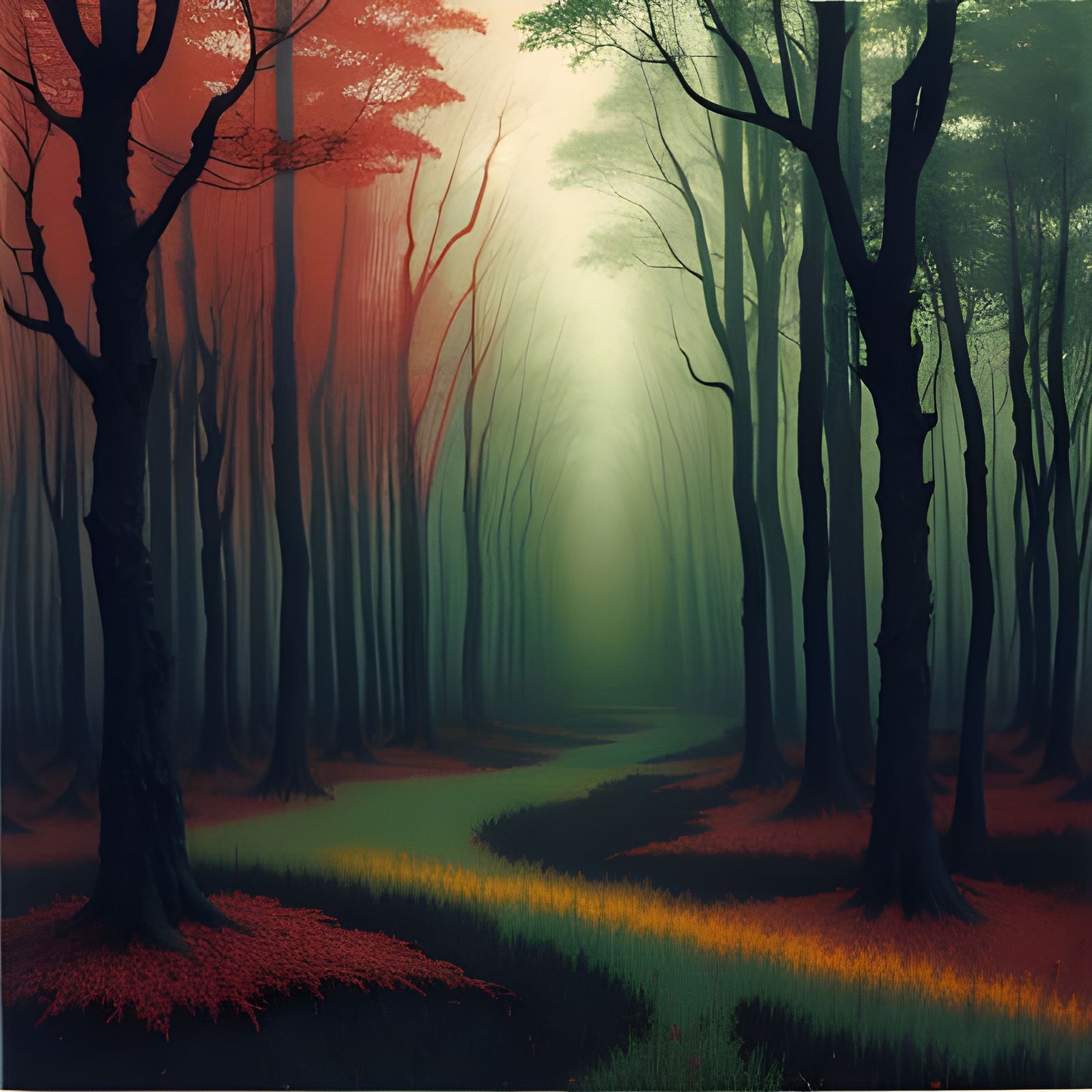 Ethereal Eldritch Landscape in Vibrant Color Field... - AI Art