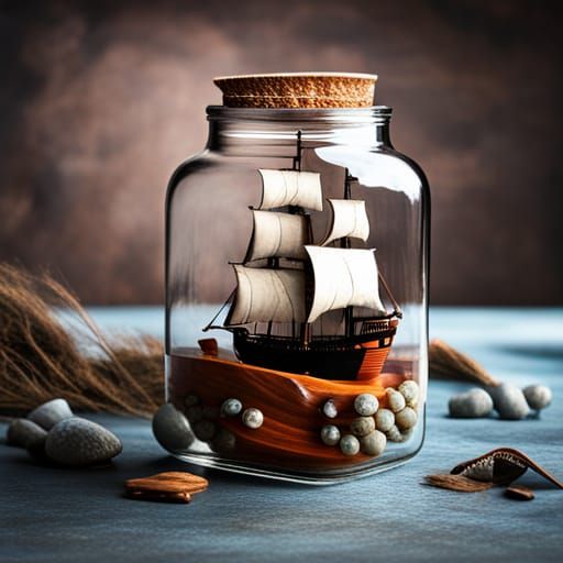 Pirate ship in a jar - AI Generated Artwork - NightCafe Creator