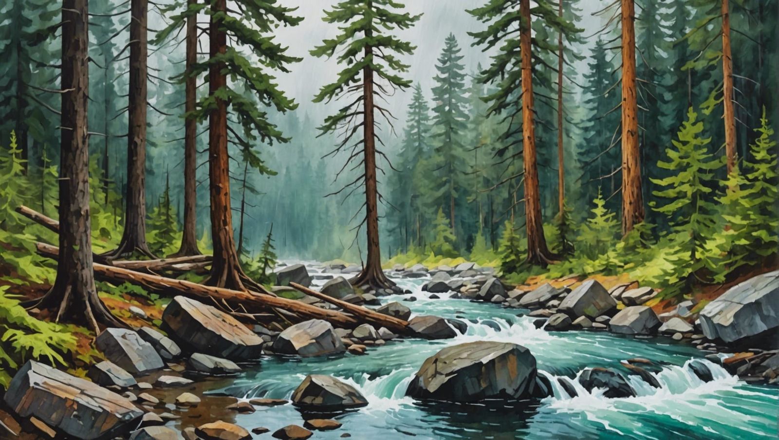 Forest Primeval River 1. - AI Generated Artwork - NightCafe Creator