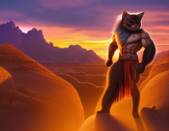 Skinchanger Muscle-Cat - AI Generated Artwork - NightCafe Creator