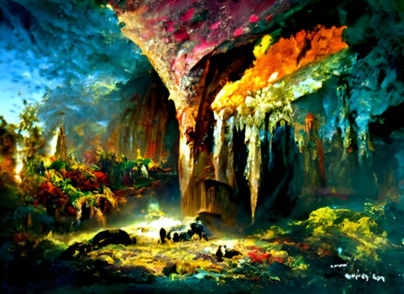 Falling colors - AI Generated Artwork - NightCafe Creator