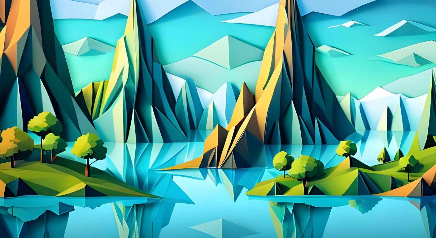Origami landscape - AI Generated Artwork - NightCafe Creator