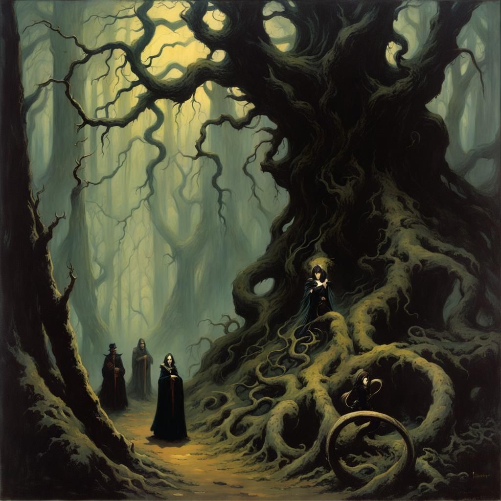 Eldritch forest, gothic, style of Gerald Brom - AI Generated Artwork ...