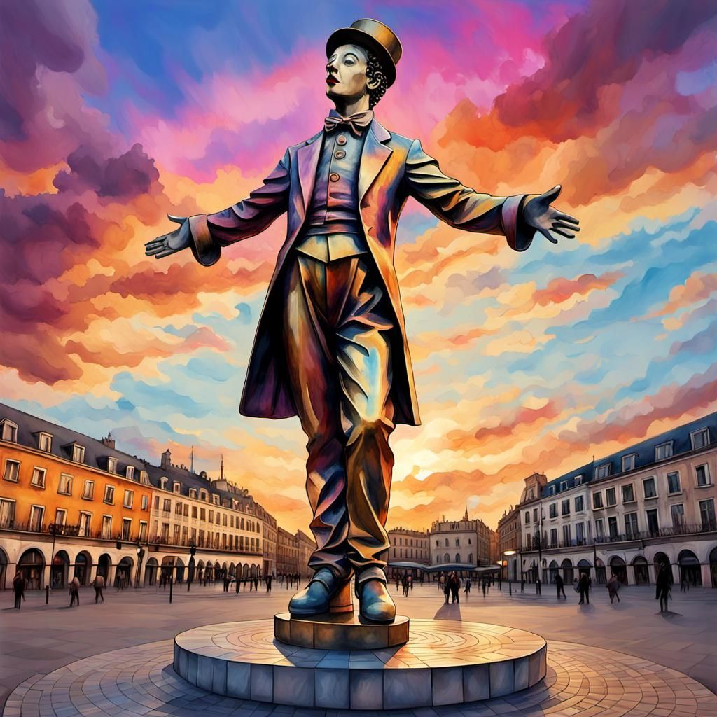 Vibrant Metal Mime Art Work - AI Generated Artwork - NightCafe Creator