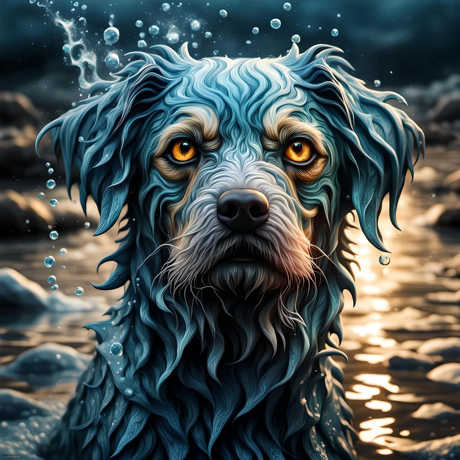 water elemental dog - AI Generated Artwork - NightCafe Creator