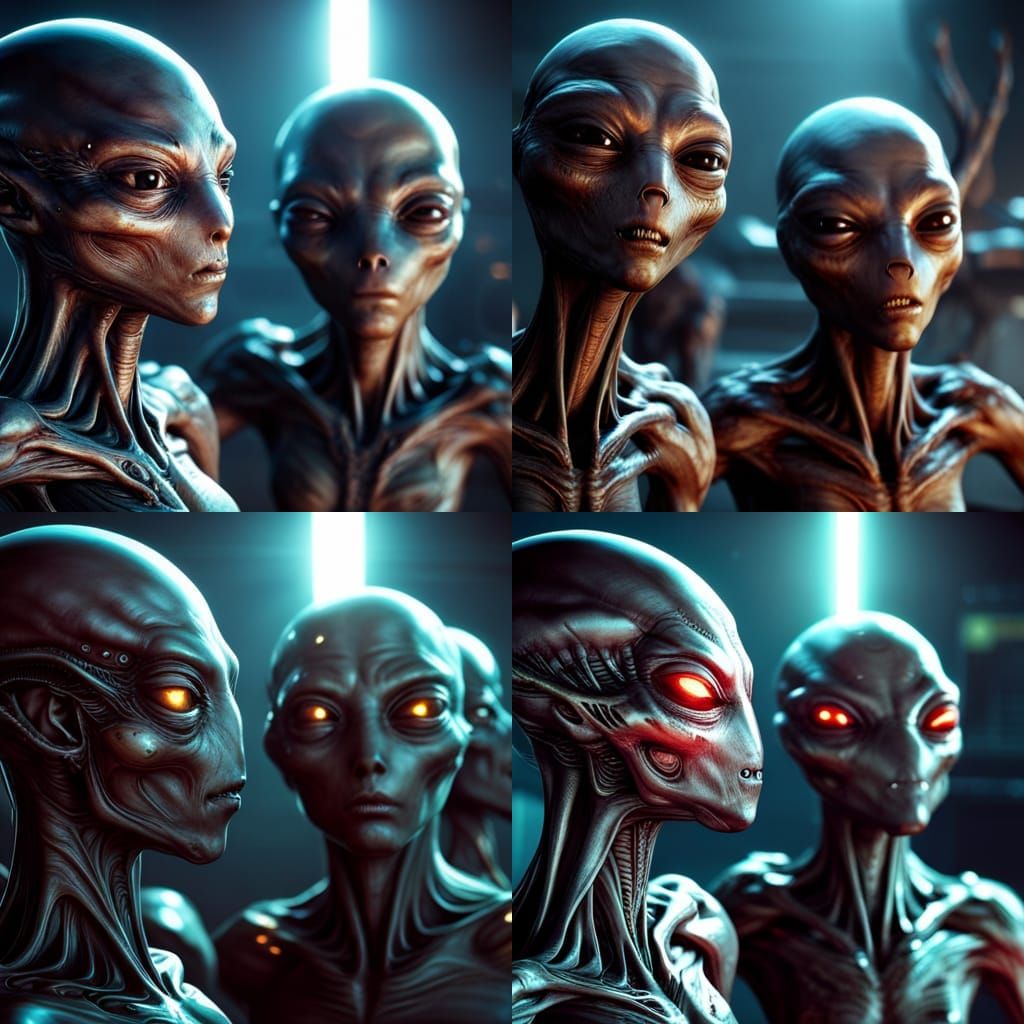 Aliens making a selfie close up 8k resolution concept art trending on ...