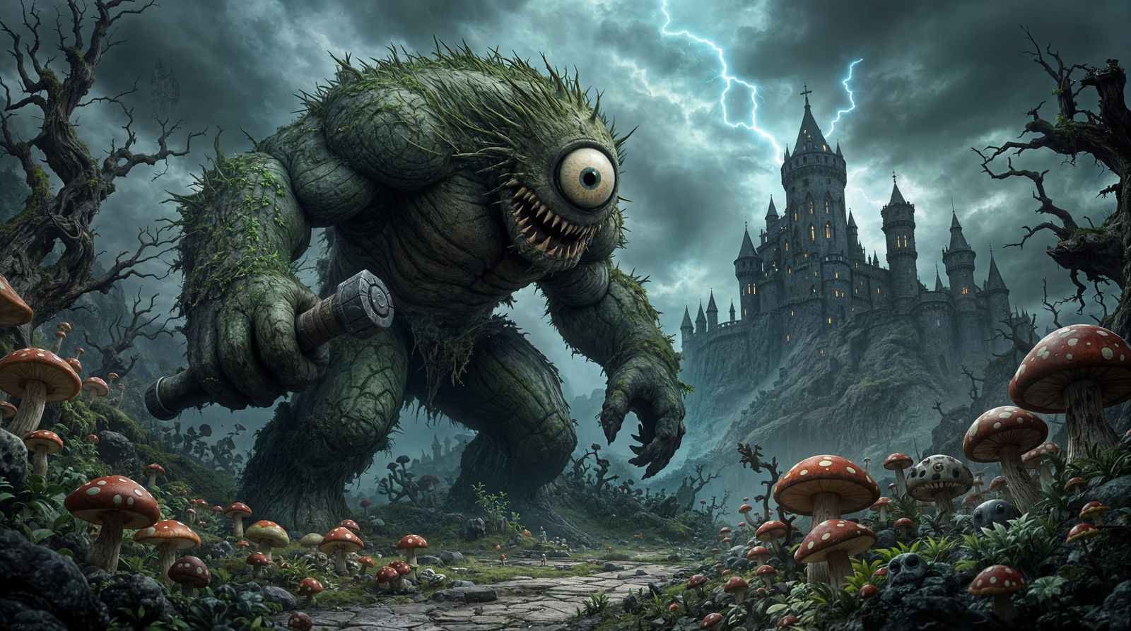 Cyclops Rules the Castle Forest Creatures.