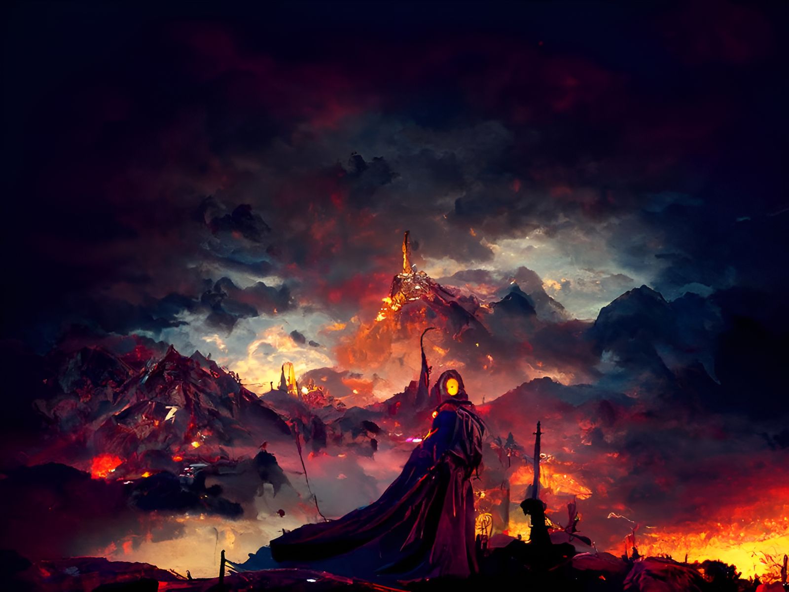 Mignight in Mordor - AI Generated Artwork - NightCafe Creator