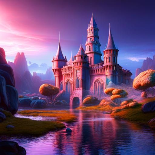 Psychedelic fantasy castle - AI Generated Artwork - NightCafe Creator