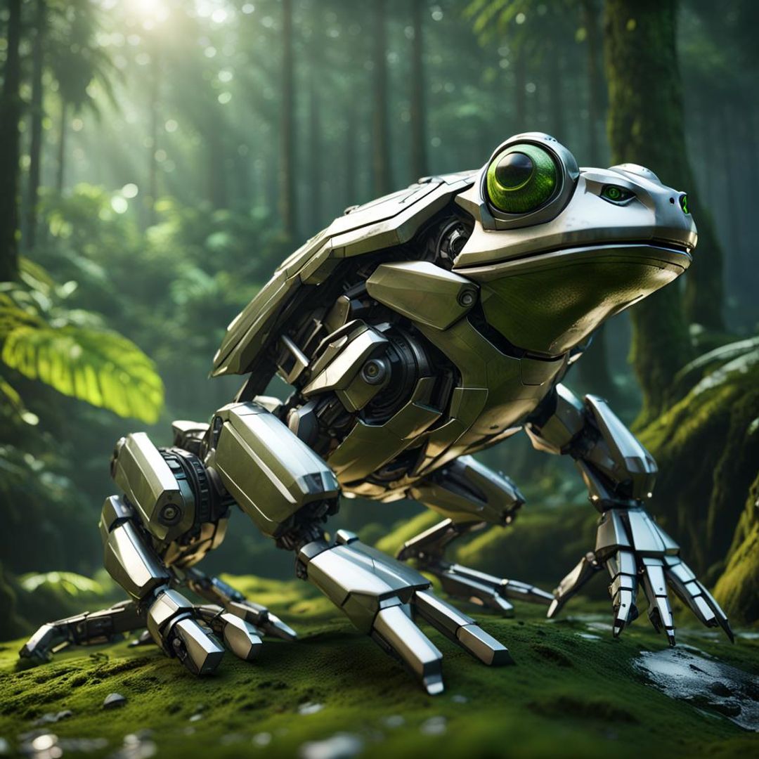 Mecha Frog - AI Generated Artwork - NightCafe Creator