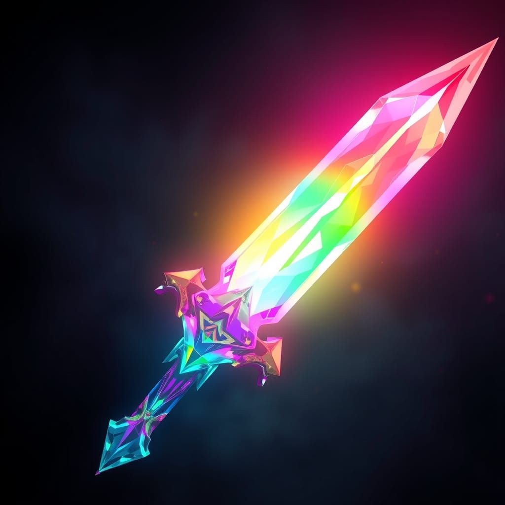 Rainbow colored and crystal sword - Rainbow Colored Crystal ...