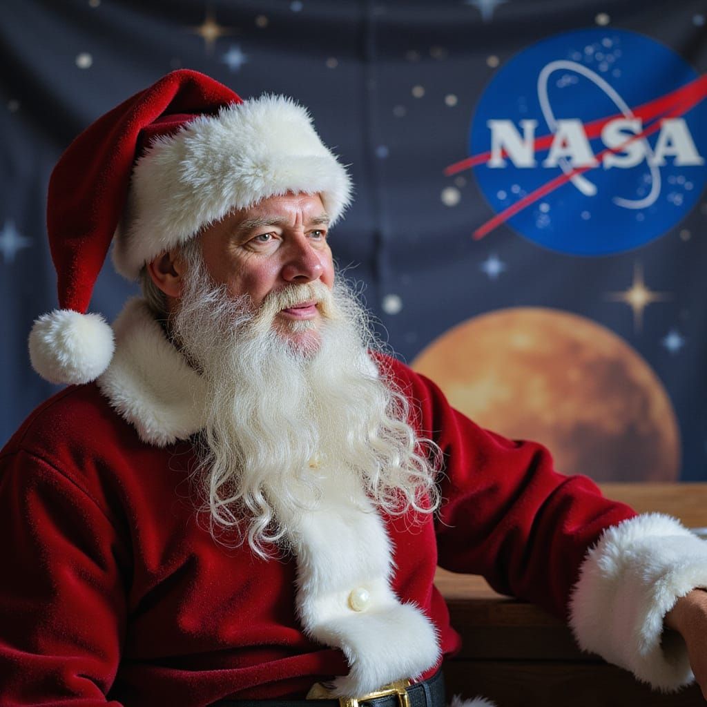 A Santa at NASA. - Santa in Space Suit