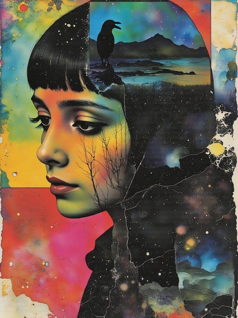 Ethereal Young Woman in a Dreamlike, Abstract Post... - AI Art