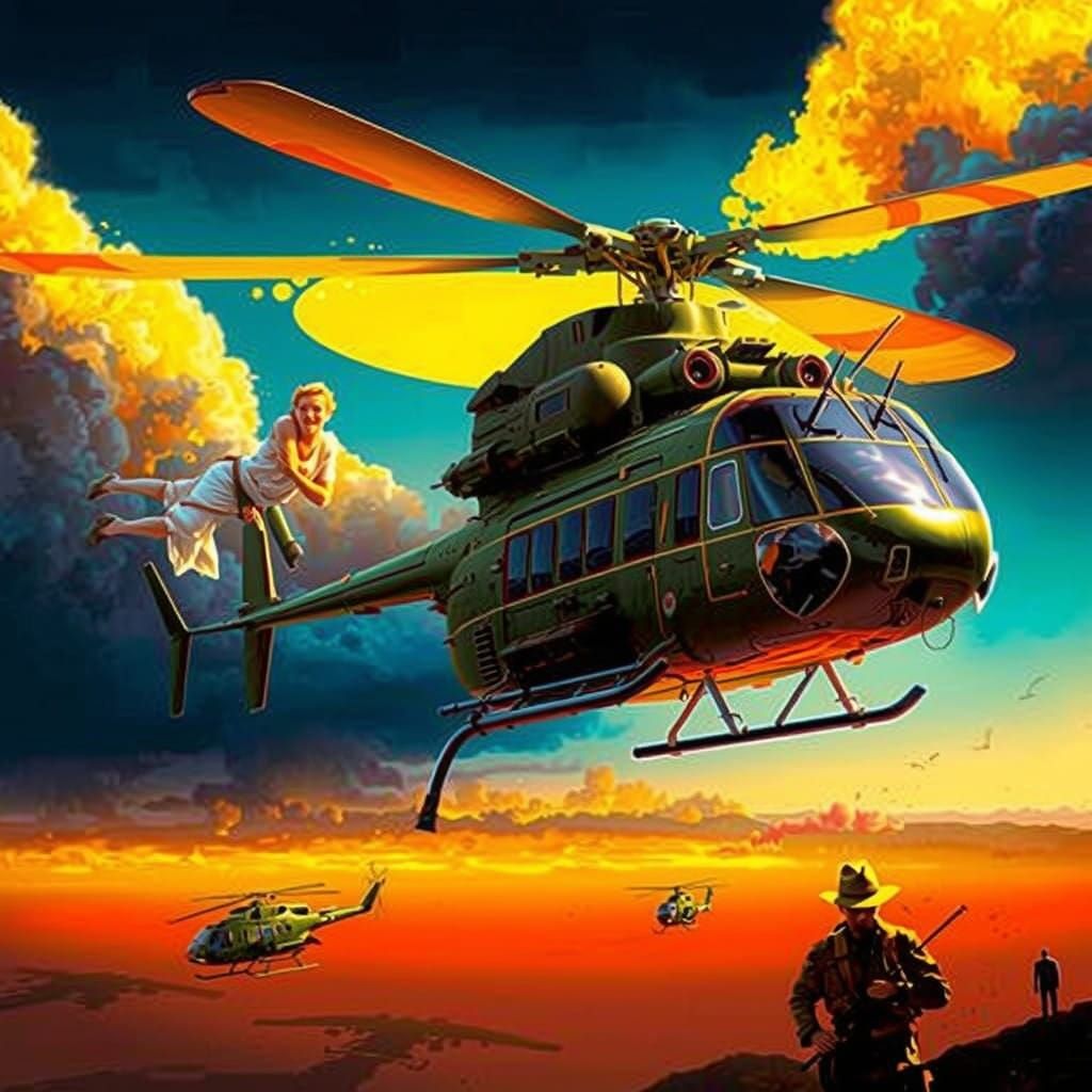 Psychedelic Apocalypse Now Scene in Vibrant Colors - AI Art