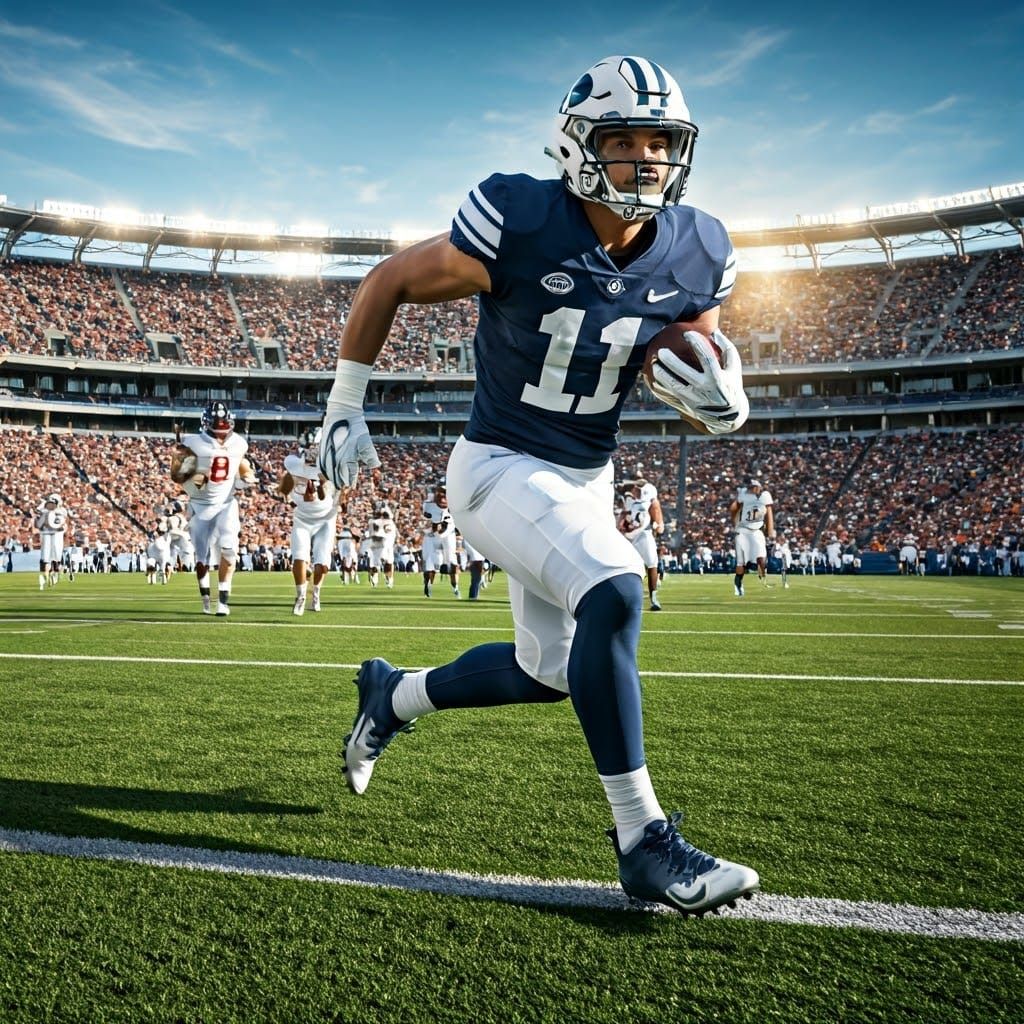 BYU Football Player Scores Touchdown in Thrilling ... - AI Art