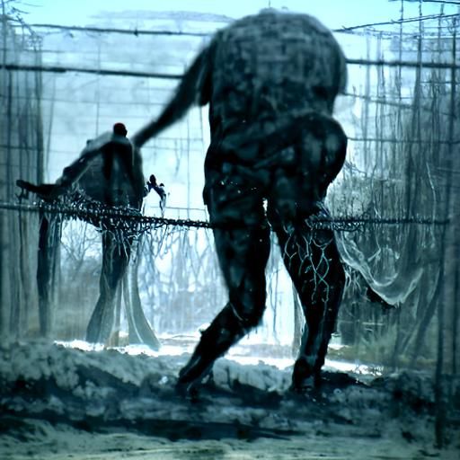 Daybreak Walk: Horror Art Inspired by Doré and Rut... - AI Art