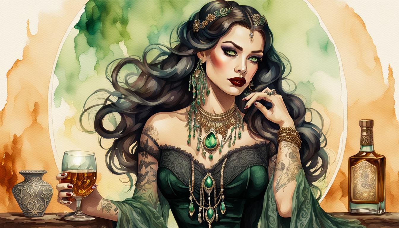 "In the style of Julie Bell, Tim Hildebrandt" , sensuality, gothic, rock, southern, and Western ...