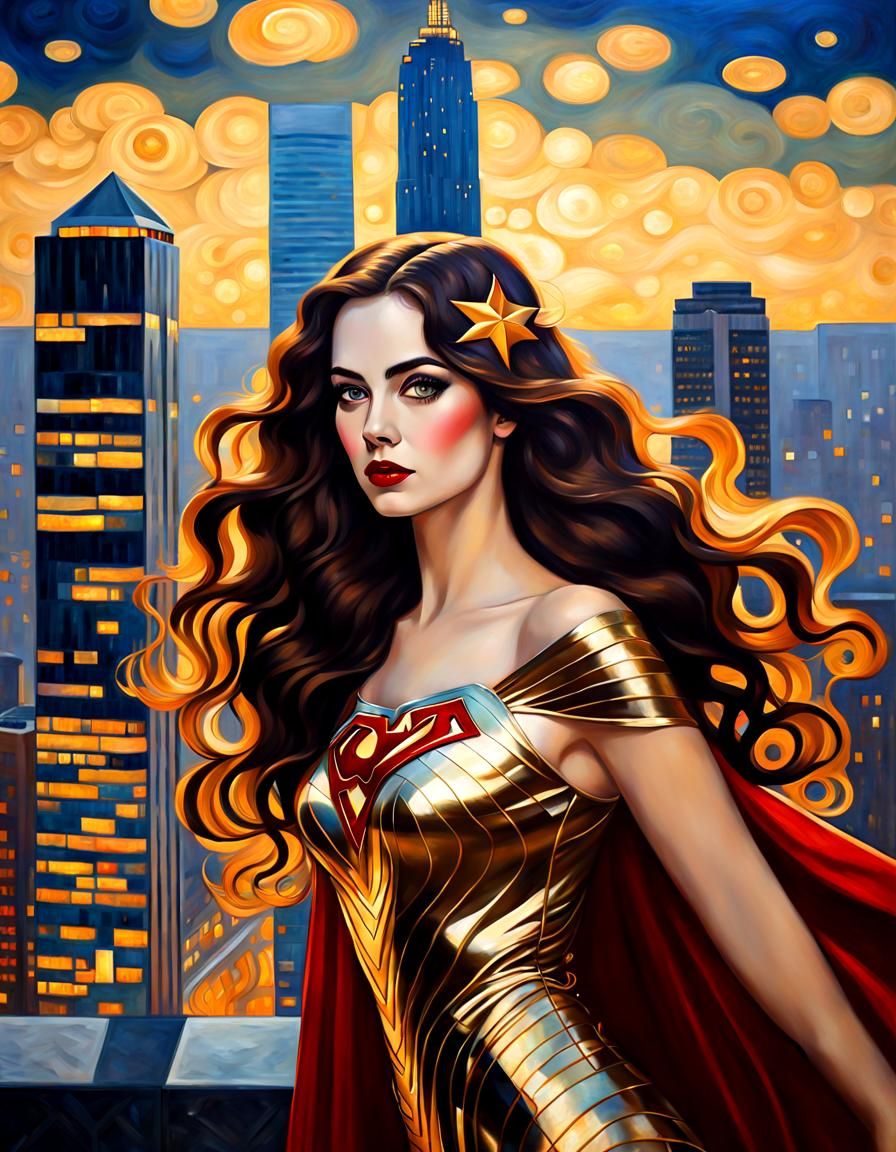 Retro Superhero Girl - AI Generated Artwork - NightCafe Creator