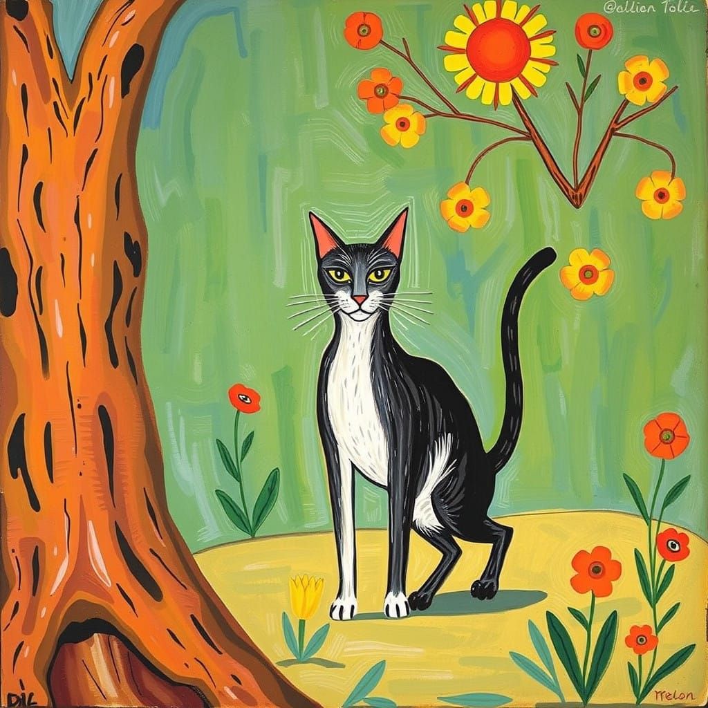 Surrealist Cats in a Biblical Paradise - AI Art