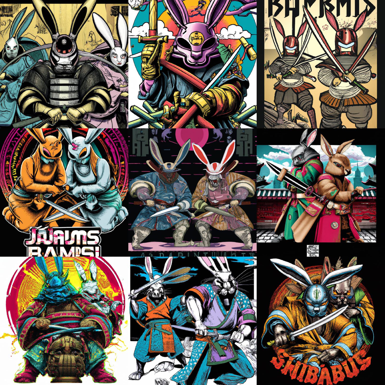 Samurai Rabbits x Vintage Dan Mumford Kelly Freas - AI Generated ...