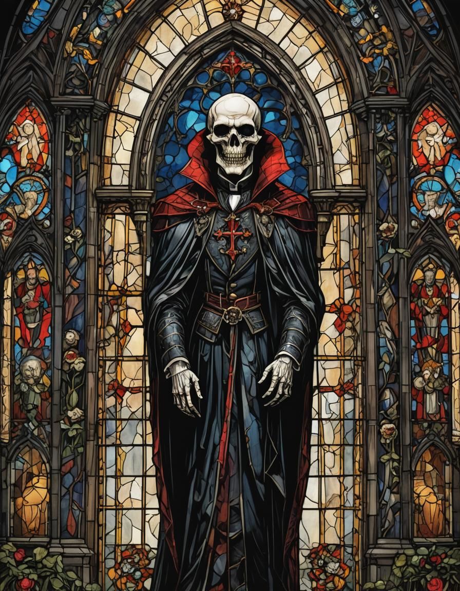 victorian funeral death vampire coffin gothic stained glass church ...