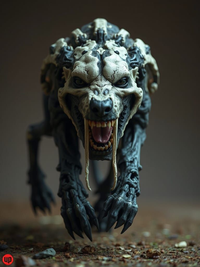 Twisted Canine Beasts with Overgrown Skeletons and... - AI Art