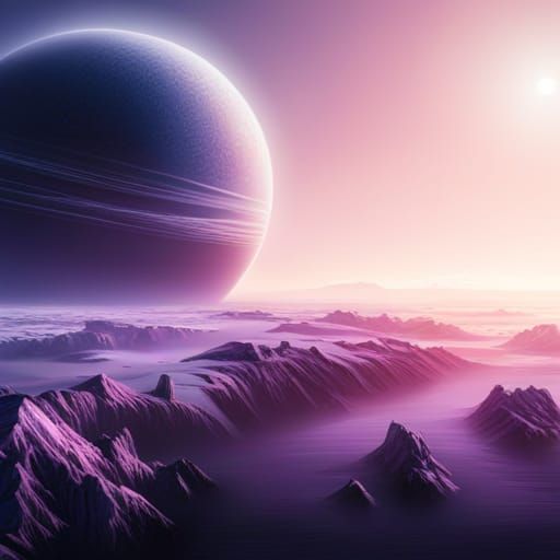 pale lilac planet futuristic sci-fi - AI Generated Artwork - NightCafe ...