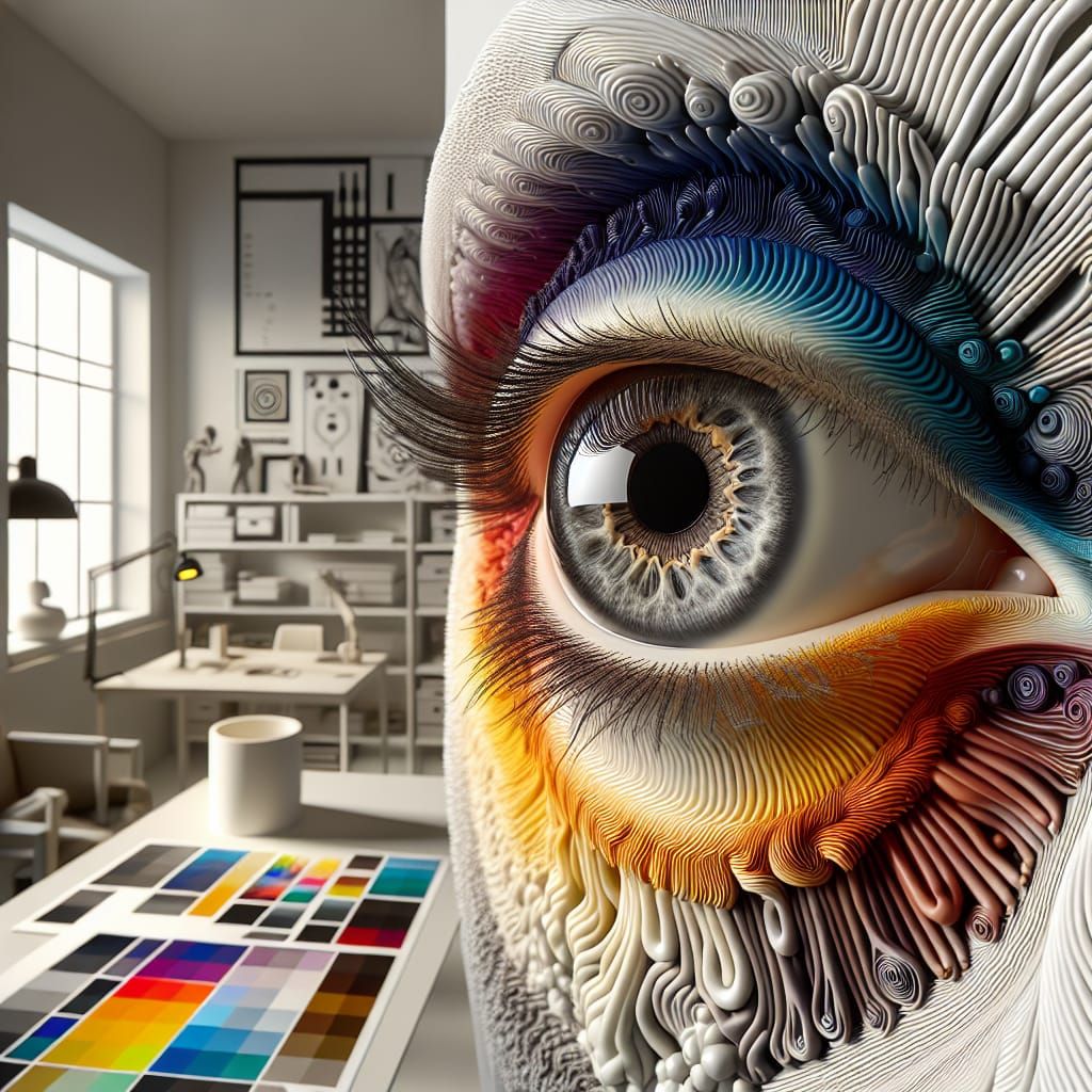 Hyperrealistic Human Eye Concept Art in Futuristic... - AI Art