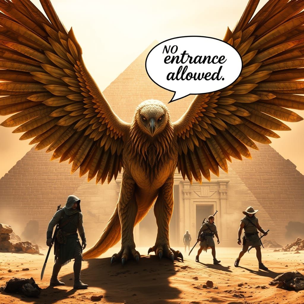 Protecting the pyramids - Majestic Griffin Guards Ancient P...