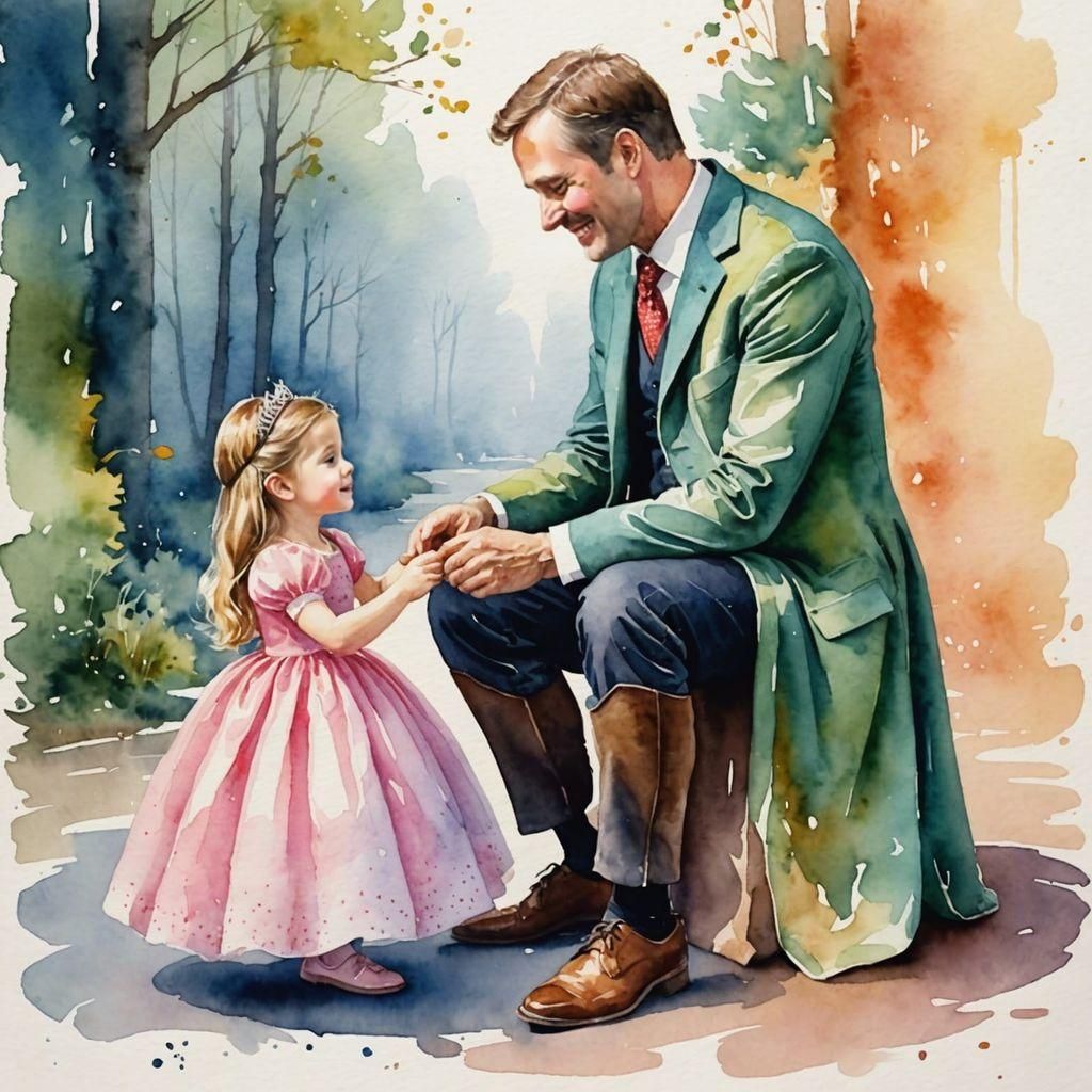 Father and his little princess - AI Generated Artwork - NightCafe Creator