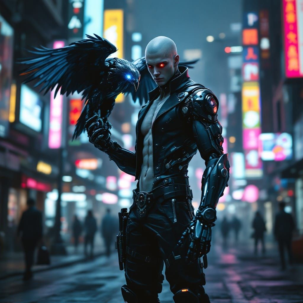 Cyborg with Robotic Eagle 250220 - Cyborg with Robotic Eagle...