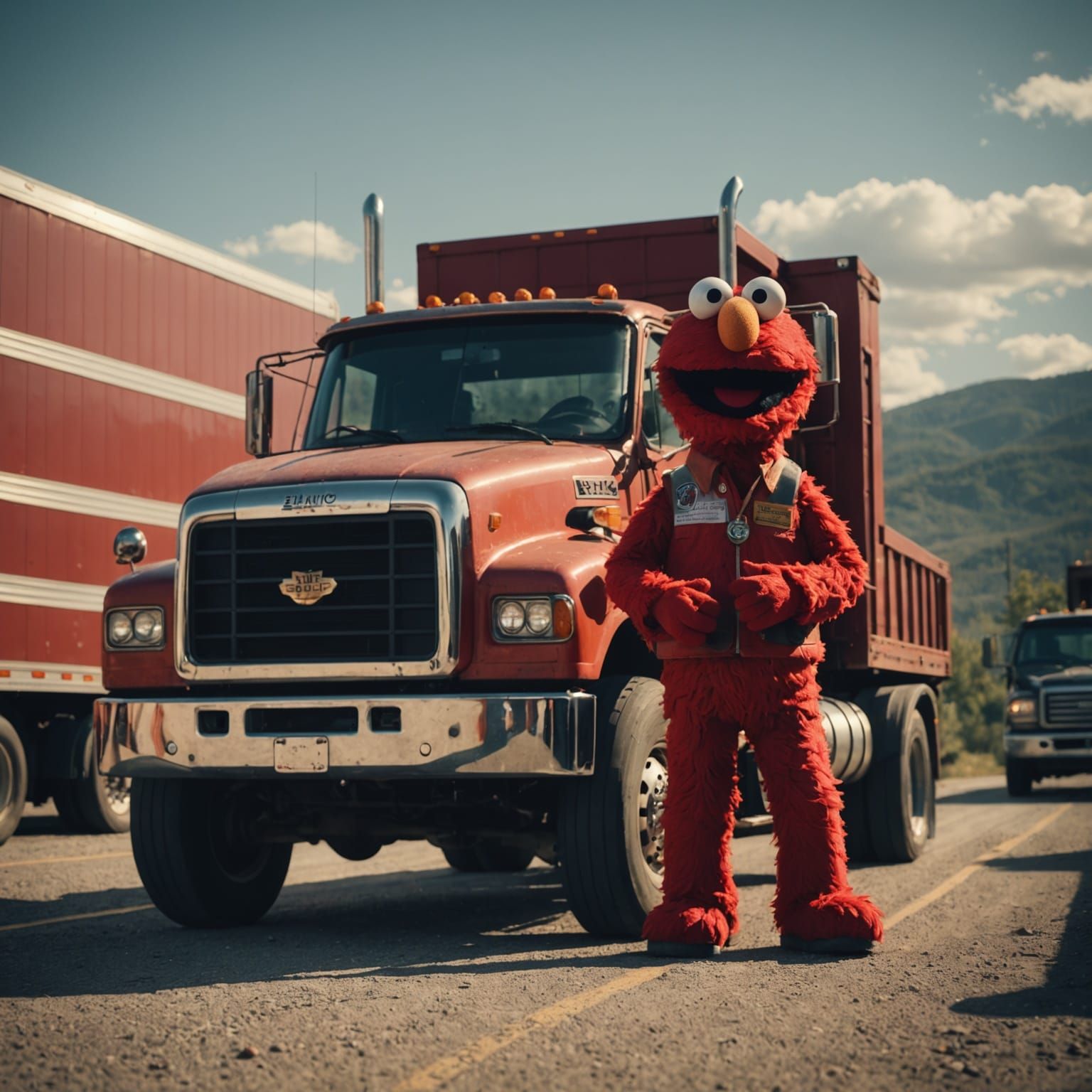 Elmo works as a truck driver - Elmo's Cinematic Trucking Adv...