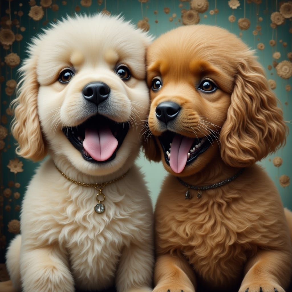 Do dogs laugh? - Surreal Dogs Laugh in Whimsical Gothic Drea...