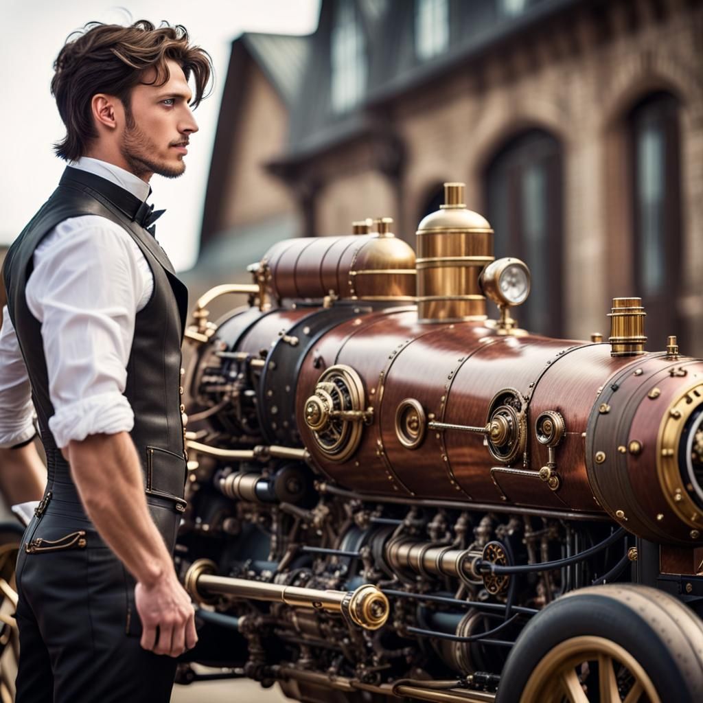Steampunk racing car - AI Generated Artwork - NightCafe Creator