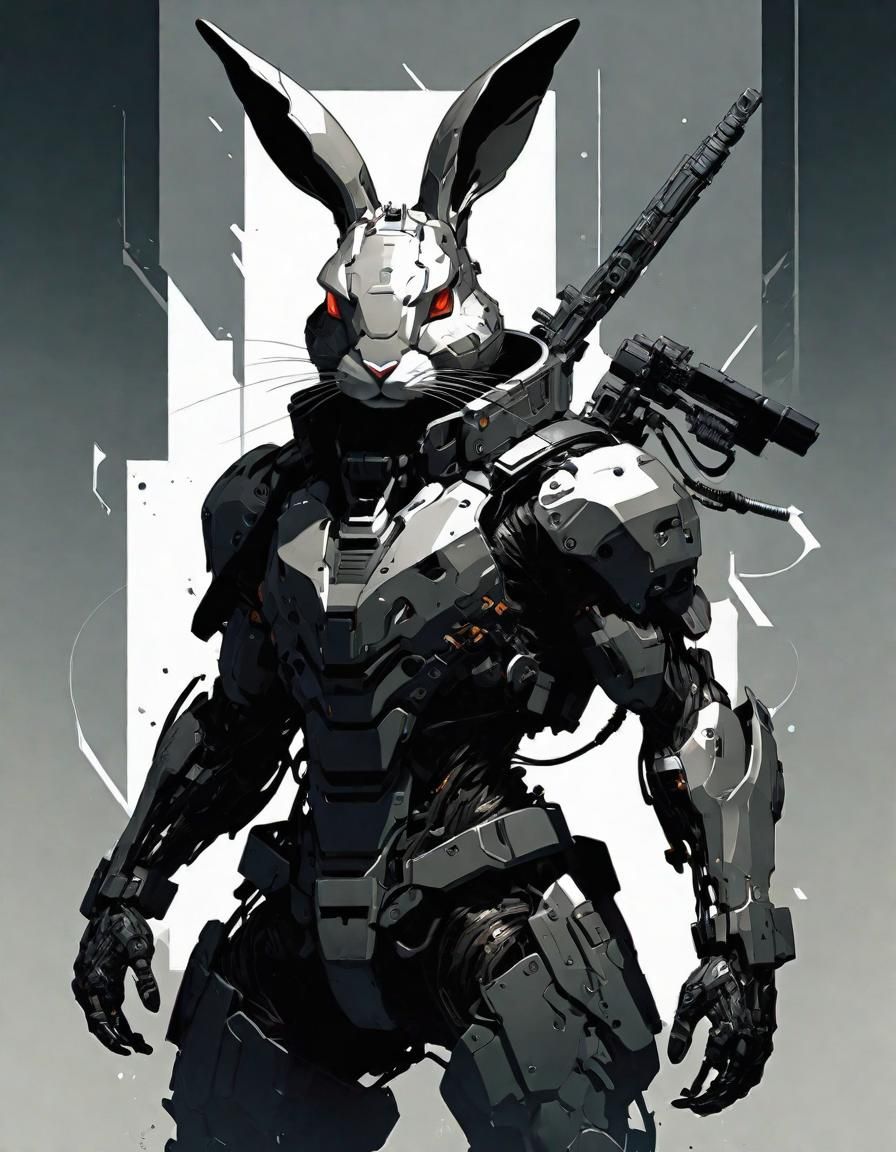 Anthropomorphic cyborg rabbit - AI Generated Artwork - NightCafe Creator