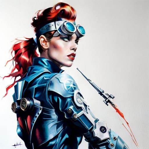 Raypunk Pin-up - AI Generated Artwork - NightCafe Creator