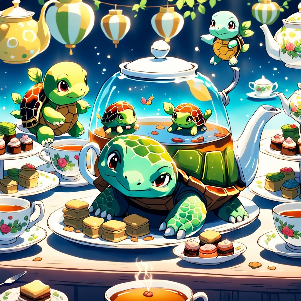 Tea Turtles - AI Generated Artwork - NightCafe Creator
