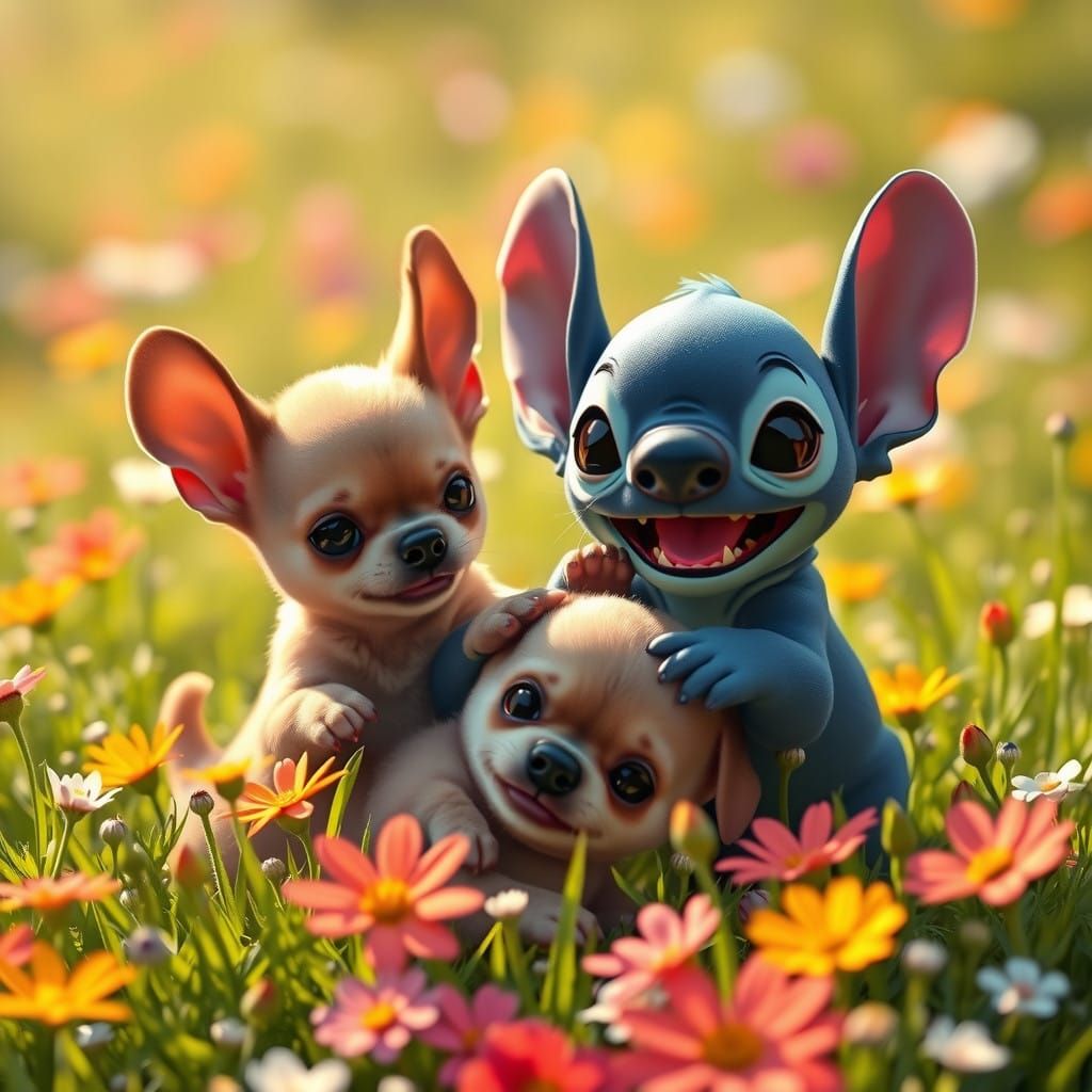Stitch and puppies - Stitch and puppies