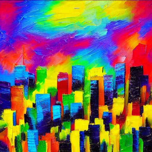 Rainbow synthwave 2099 with black outlines - AI Generated Artwork ...