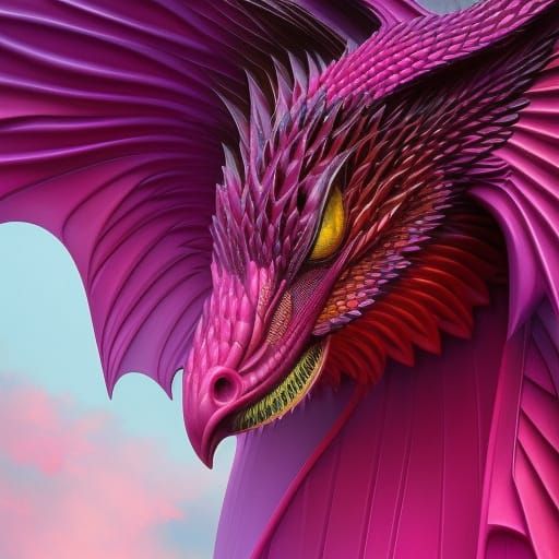 Magenta Dragon - AI Generated Artwork - NightCafe Creator