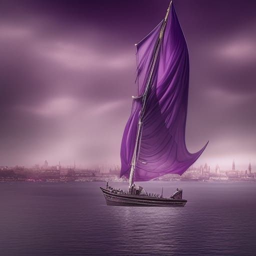 Beautiful purple yacht with gothic vibes& luxurious vibes& ethereal ...