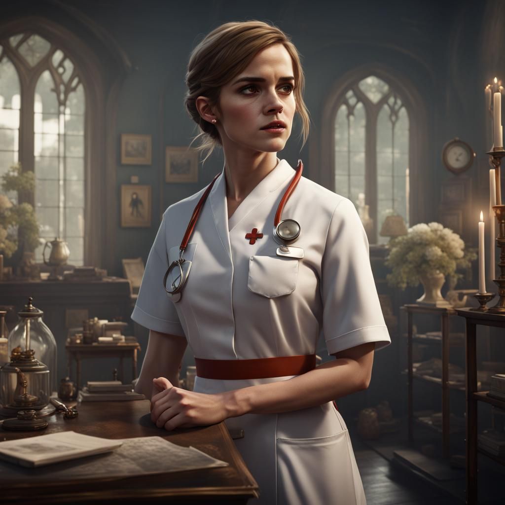 Emma Watson is a nurse along with other nurses in a nursing home. - AI ...