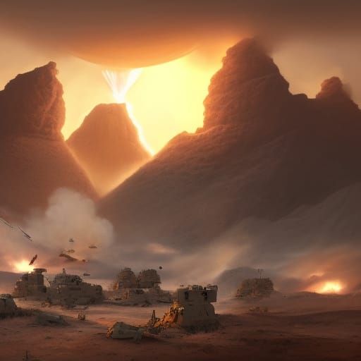 Artillery Barrage - AI Generated Artwork - NightCafe Creator