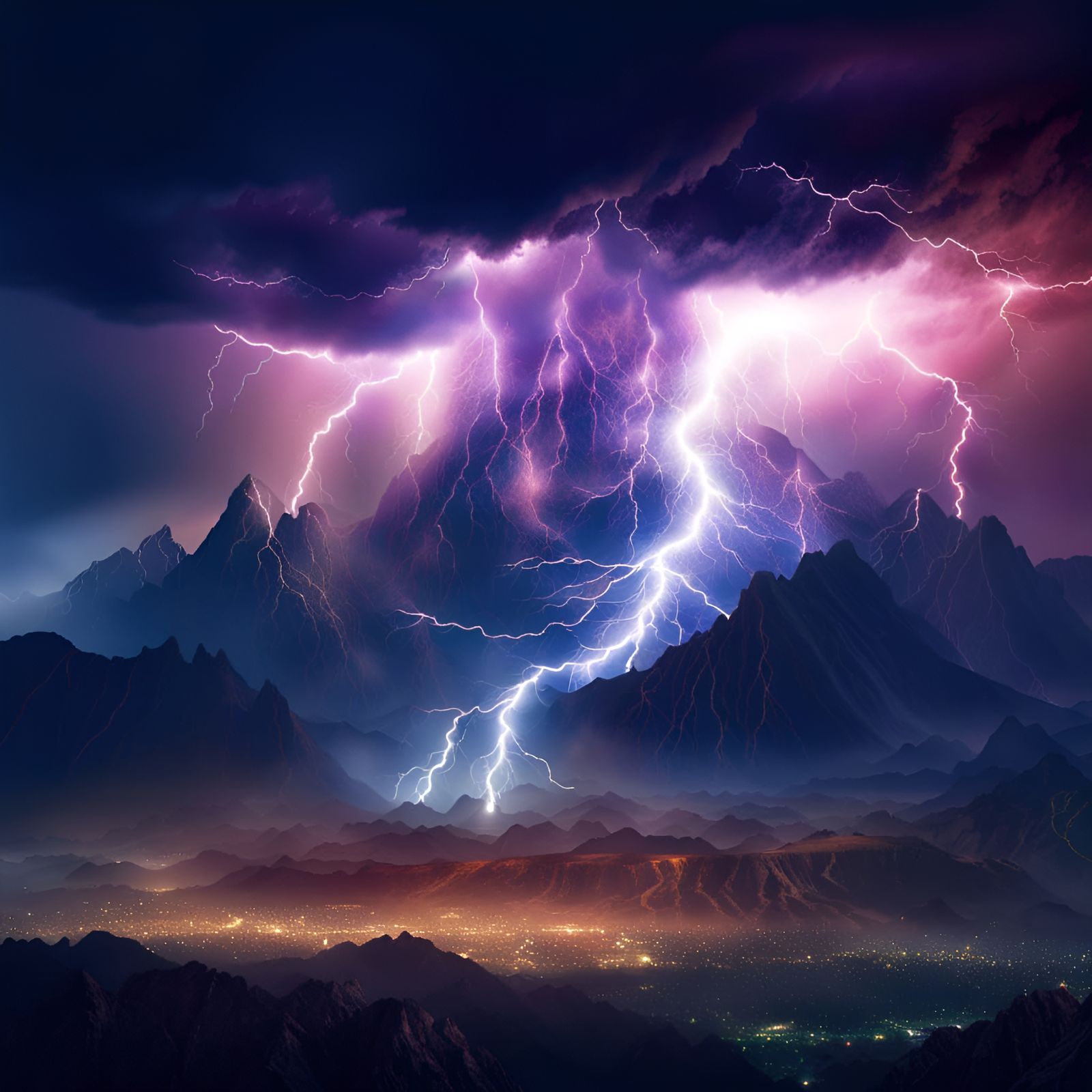 Apocalyptic Lightning Storm - AI Generated Artwork - NightCafe Creator